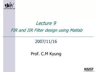 PPT Parks McClellan FIR Filter Design PowerPoint Presentation Free