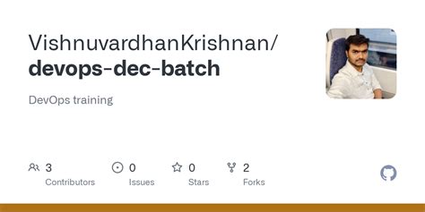 Github Vishnuvardhankrishnandevops Dec Batch Devops Training