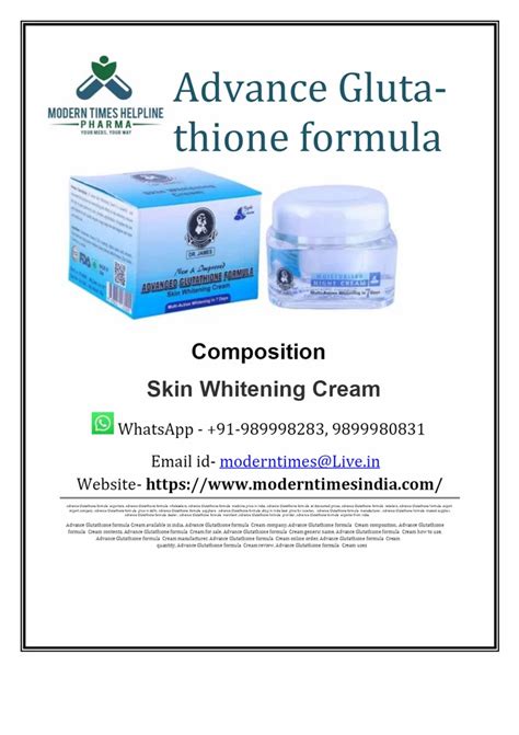 Advance Glutathione Formula Cream Packaging Size 30 Gm At Best Price