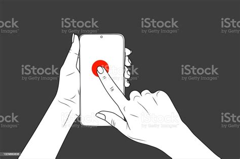 여성의 손은 스마트 폰 손가락 포인트를 잡고 있습니다 Eps10 벡터 스톡 일러스트레이션 Brand Name Smart Phone에 대한 스톡 벡터 아트 및 기타 이미지