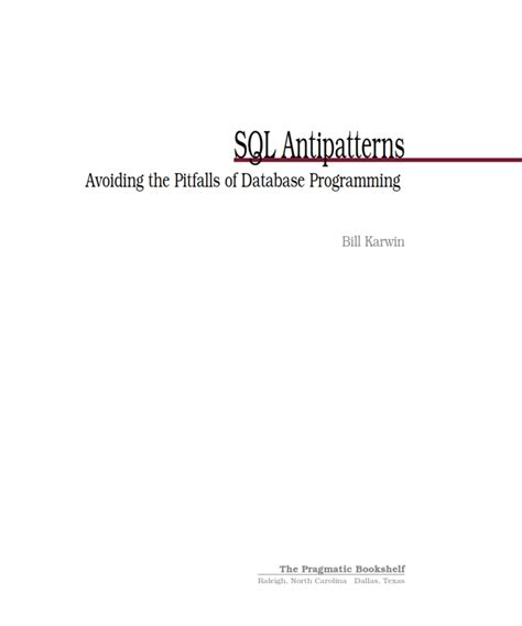 Sql Antipatterns