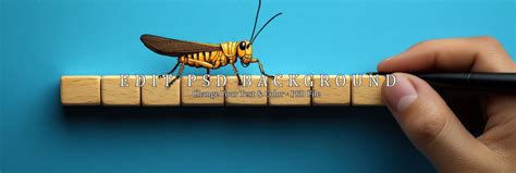 Grasshopper Walking On Wooden Blocks Premium Ai Generated Psd