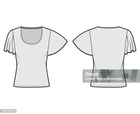 허리 길이 아래 라운드 네크 라인이 편안한 착용감이 있는 쇼트 서클 슬리브 테크니컬 패션 일러스트가 돋보이는 탑 플랫 0명에