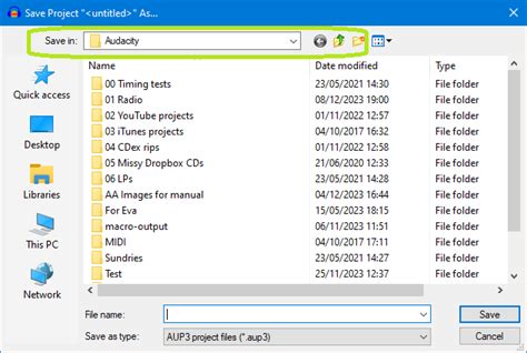 Where Do The Saved Projects Go Windows Audacity Forum