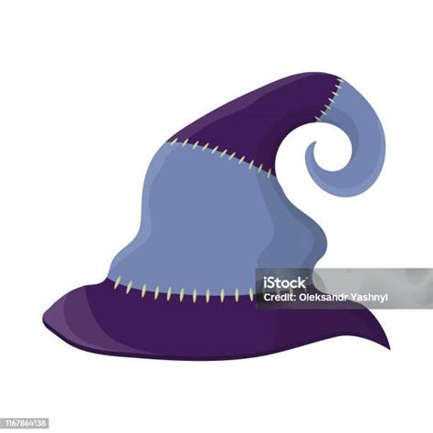 흰색 배경에 고립 된 만화 마녀 모자 어린이 아이 의상 가면 파티 할로윈에 대 한 디자인 요소입니다 벡터 그림입니다 0명에 대한