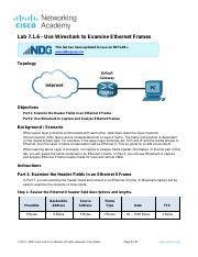 Lab Use Wireshark To Examine Ethernet Frames STU Pdf Lab Use Wireshark To