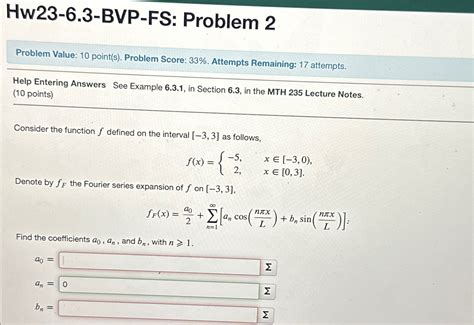 Solved Hw23 63 Bvp Fs Problem 2problem Value 10