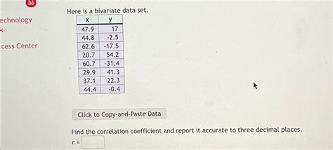 Solved 36here Is A Bivariate Data Settable Xy Solved 36here Is A Bivariate Data Settable Xy