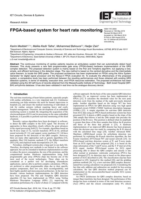 PDF FPGA Based System For Heart Rate Monitoring
