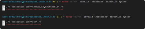 Nodejs Typescript Invalid Reference Directive Syntax Stack Overflow