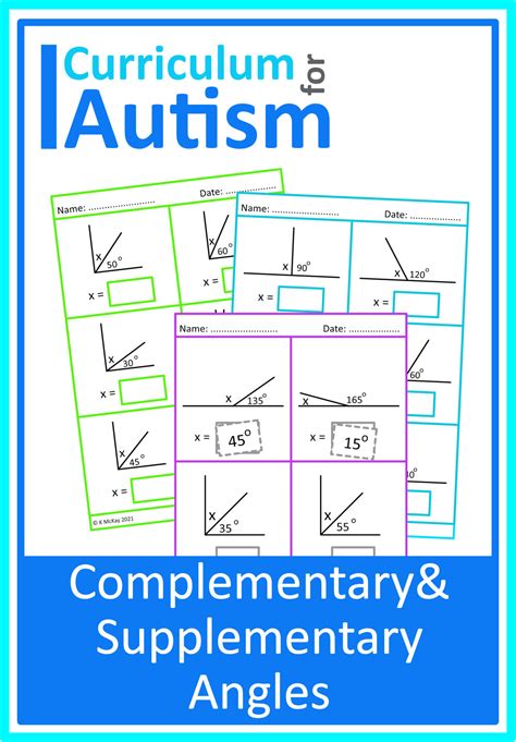 Complementary Supplementary Angles Worksheets Angle Relationships