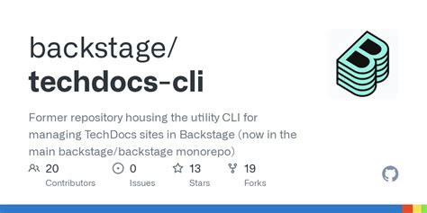 Github Backstagetechdocs Cli Former Repository Housing The Utility