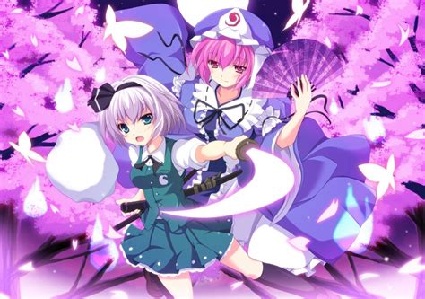 東方【魂魄妖夢西行寺幽々子】 壁紙