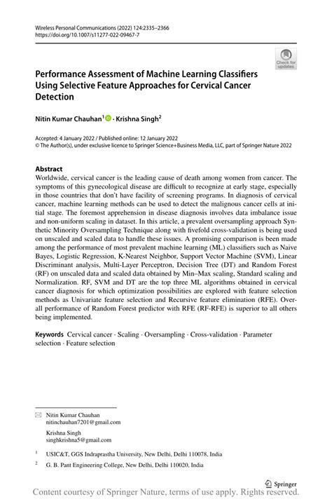 Performance Assessment Of Machine Learning Classifiers Using Selective Feature Approaches For