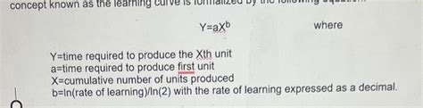 Solved The Learning Curve The Concept Of The Learning Curve