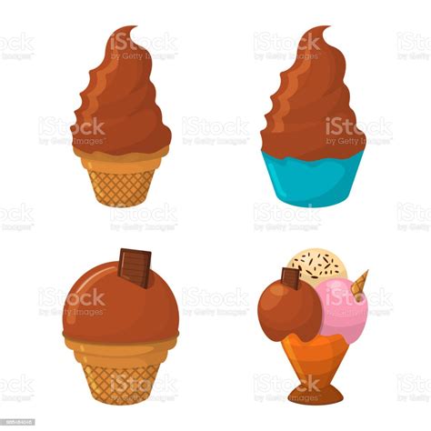 아이스크림 만화 아이콘의 집합입니다 여름 아이스크림 로고와 아이스크림이 게에 대 한 라벨 벡터 일러스트 레이 션 개체 그룹에 대한 스톡 벡터 아트 및 기타 이미지 Istock