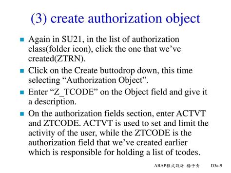 Ppt Create And Use The Authorization Objects In Abap Powerpoint