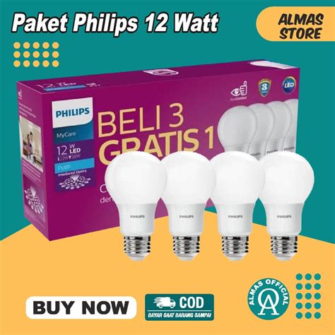 Jual Lampu Elektronik Led Philips Lampu Putih Bulb Pencahayaan Promo Paket Watt Mycare Beli