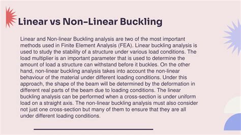 ppt non linear buckling analysis in fea powerpoint presentation free