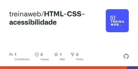 Github Treinawebhtml Css Acessibilidade