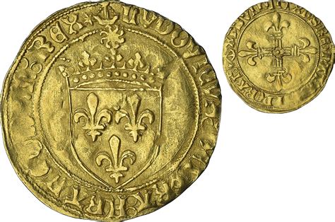 France Écu Dor Au Soleil 1461 1483 Bordeaux Louis Xi Bordeaux Rare