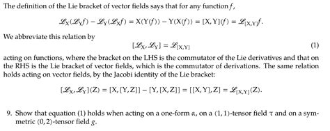 The Definition Of The Lie Bracket Of Vector Fields