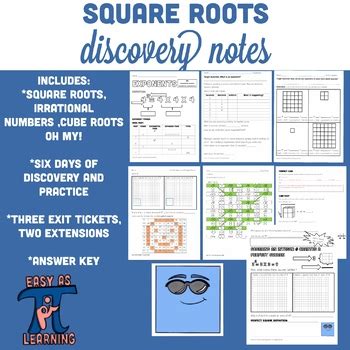 Square Root Cube Root Irrational Numbers Discovery Notes Tpt