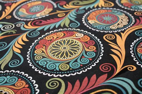 Seamless Abstract Circular Pattern On A Black Background Eps10 Illustration Stock Illustration