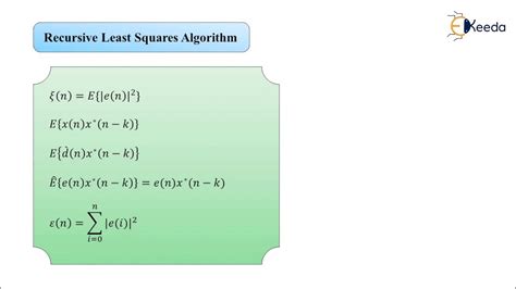 Recursive Least Squares Algorithm Adaptive Filters Advanced Digital