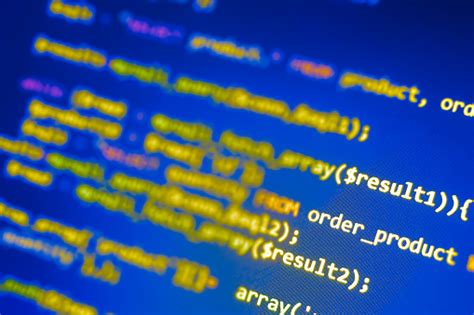 랩톱 컴퓨터 화면에서 Php 프로그래밍 Php 언어를 사용 하 고 웹 및 백 엔드 소프트웨어 개발 파란색 모니터 및 창입니다 소스 함수 코드 0명에 대한 스톡 사진 및 기타