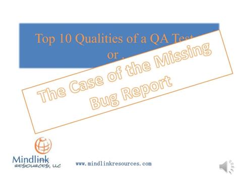 top 10 qualities of a qa tester ppt