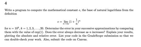 Solved 4 Write A Program To Compute The Mathematical