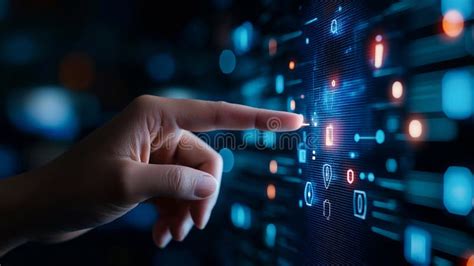 A Hand Interacts With Digital Interface Highlighting Connection Between