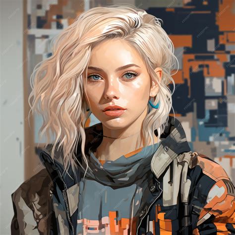 Premium Ai Image A Digital Painting Of A Woman With Blonde Hair