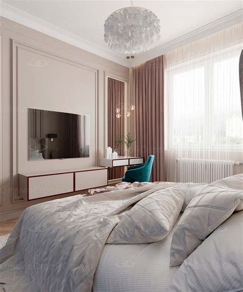 Спальня в стиле Арт Деко в квартире ЖК Фестиваль Парк 2