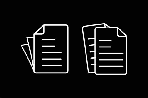 Document Icon Note Information Paper Sheet Pictogram Contract Copy Concept Black