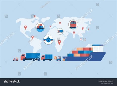 Multi Modal Transportation System Enhanced Supply Stock Vector Royalty Free 2529201039