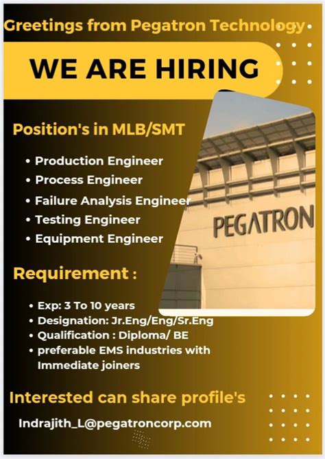 Ragul S On Linkedin Hiring Pegatron Ems Smt Mlb