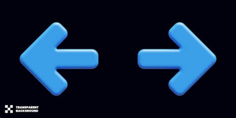 premium psd right and left pointer arrow set in 3d render