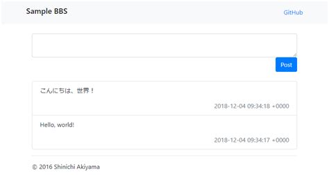 GitHub Shakiyam Bbs Tiny BBS For Sample