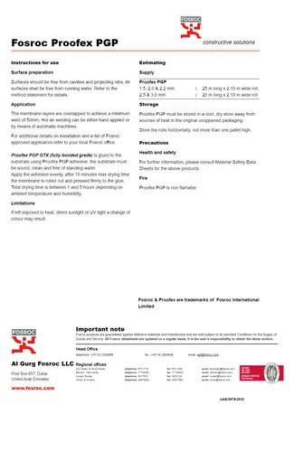 Fosroc Proofex Pgp Pvc Waterproofing Membrane At Best Price In Siliguri