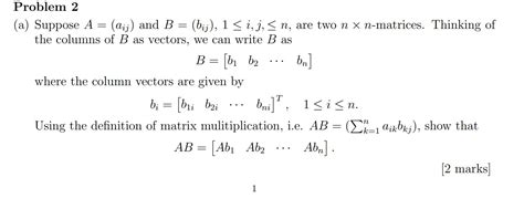 Solved Problem 2 A Suppose A Aij And B Bij 1