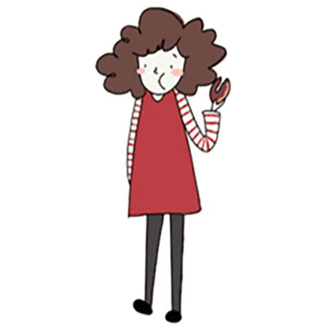 تصاویر کاراکتر کارتونی دختر مو فرفری استیکر فارس گرافیک