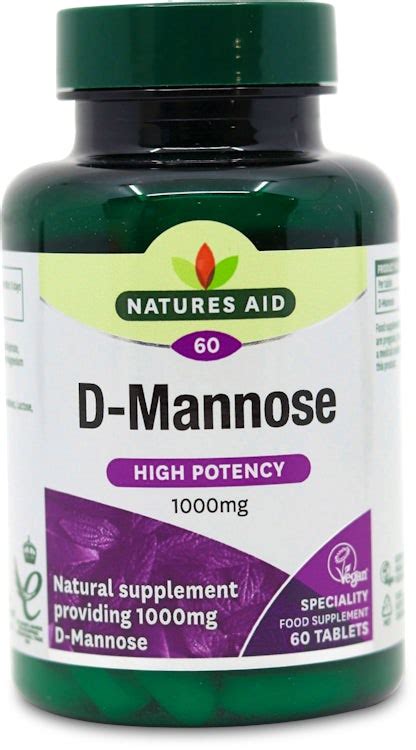 Natures Aid D Mannose 1000mg 60 Tablets Medino