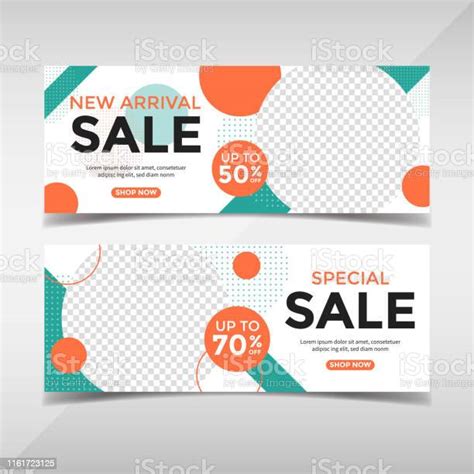 판매 배너 컬렉션입니다 패션 판매를위한 배너 템플릿 기하학적 모양과 이미지에 대한 공간 비즈니스 프로모션 Vol72 디자인에