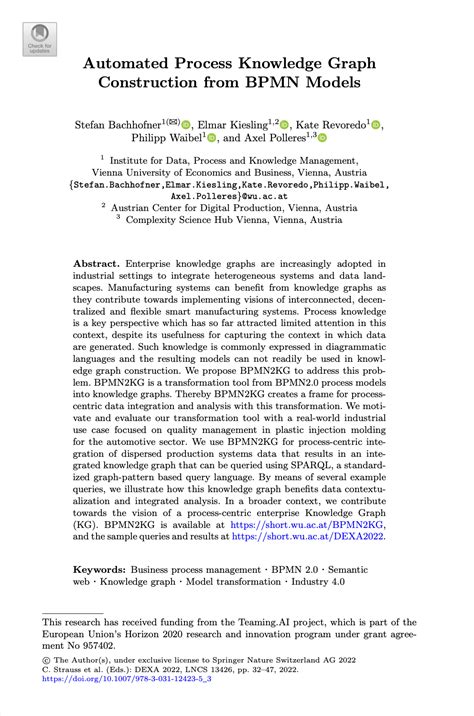 Automated Process Knowledge Graph Construction From Bpmn Models — Teamingai