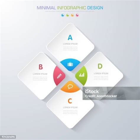 Infographic 요소 전체에서 비즈니스 아이콘 컬러 백그라운드 프로세스 또는 단계 및 옵션 워크플로 다이어그램 디자인 요소 Eps10 그림을 벡터 0명에 대한 스톡