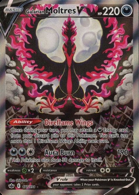 Galarian Moltres V 2021 Sword And Shield Chilling Reign 177198 Holo