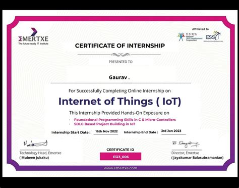 Gaurav Chakrawarti On Linkedin Iot Internship Informationtechnology Emertxe