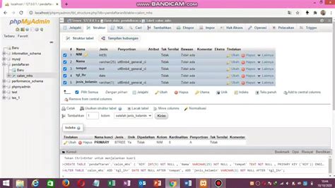 Create Databasetableinserteditdelete Record Dan Drop Databasehapus Database Di Php My Admin